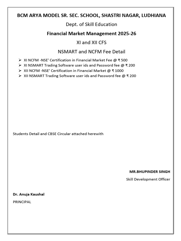 Nsmart & Ncfm Fee 2025-26 - Copy | PDF
