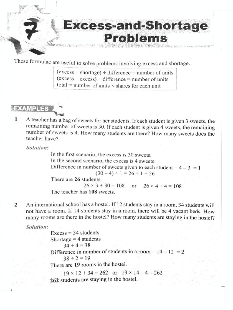 7 - Excess and Shortage Problems | PDF