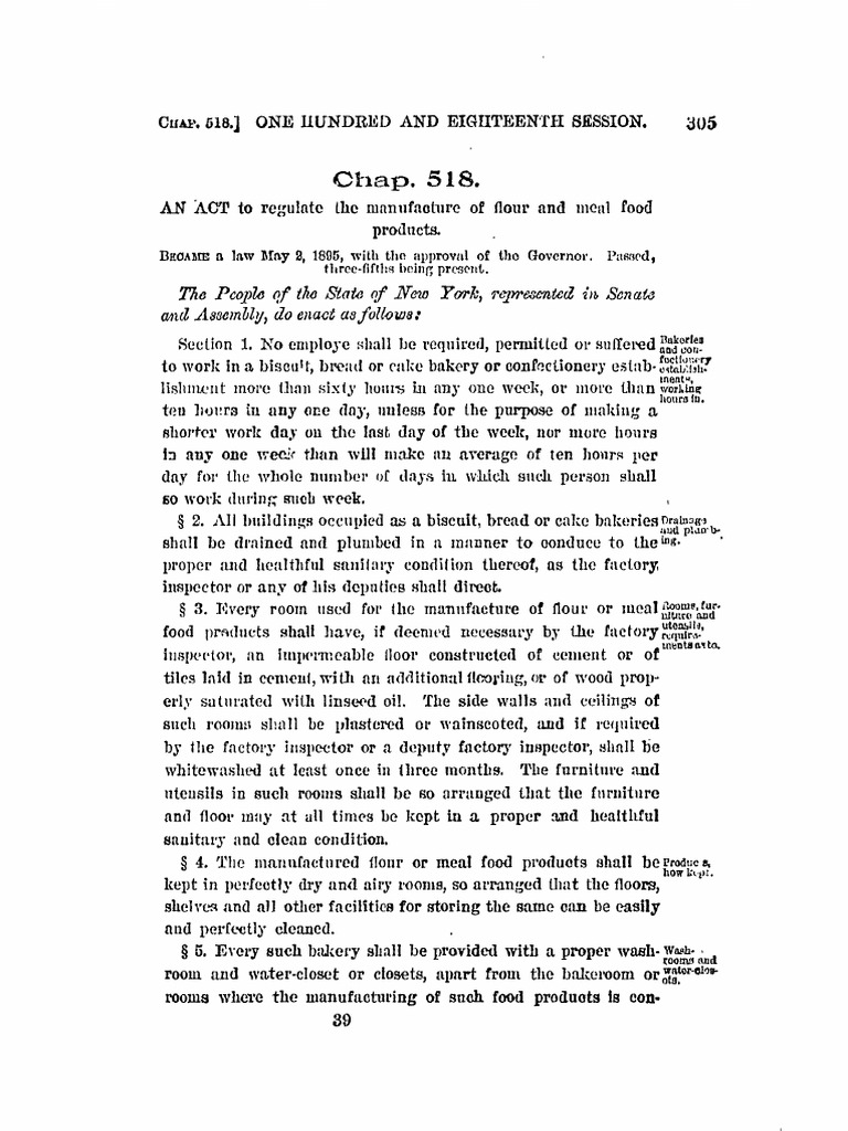 367958 the New York Bakeshop Act of 1895 | PDF