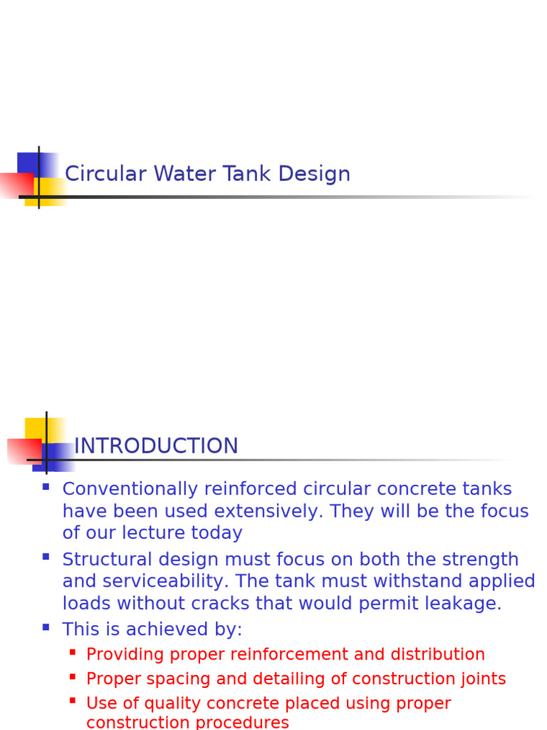 Circular Water Tank Design Guidelines | PDF | Strength Of Materials ...