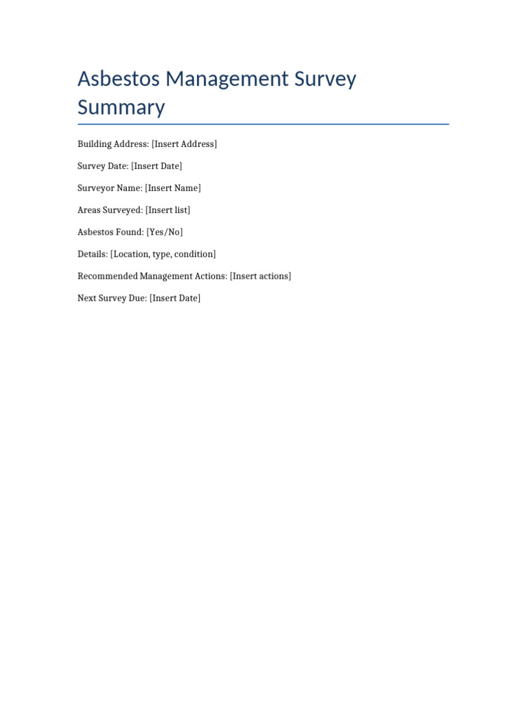 Asbestos Management Survey Summary | PDF