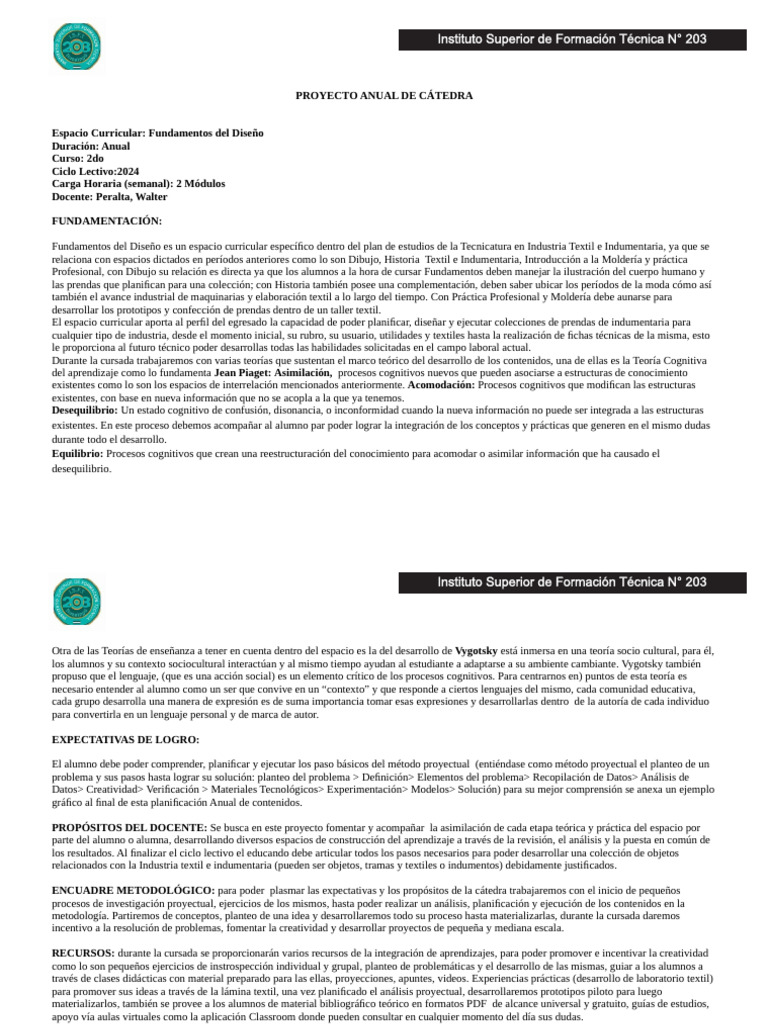 Proyecto de Catedra FFD | PDF | Evaluación | Aprendizaje