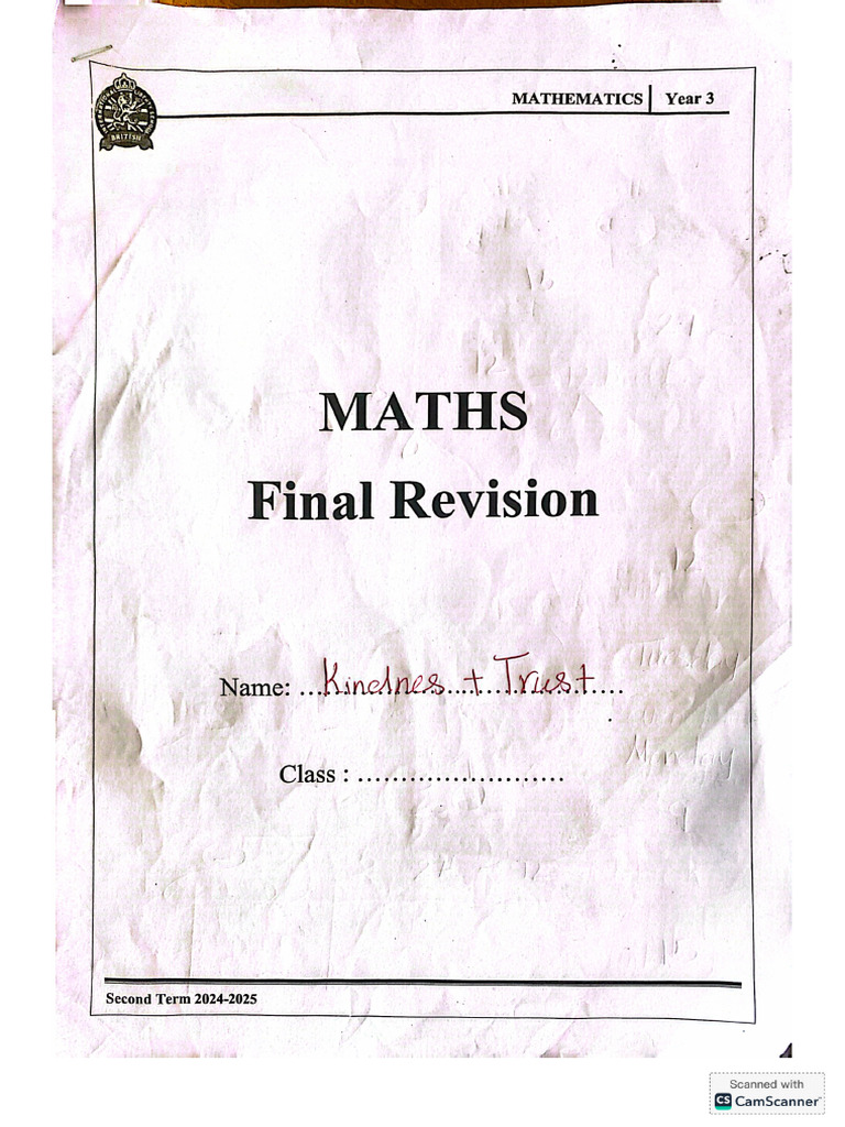 Final Revision Year 3 Model Answer 3 Pdf