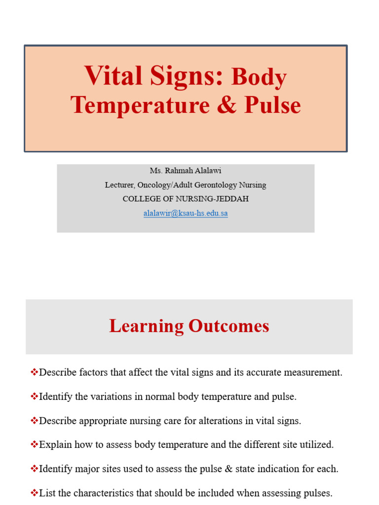 Body Temperature & Pulse | PDF | Fever | Hyperthermia