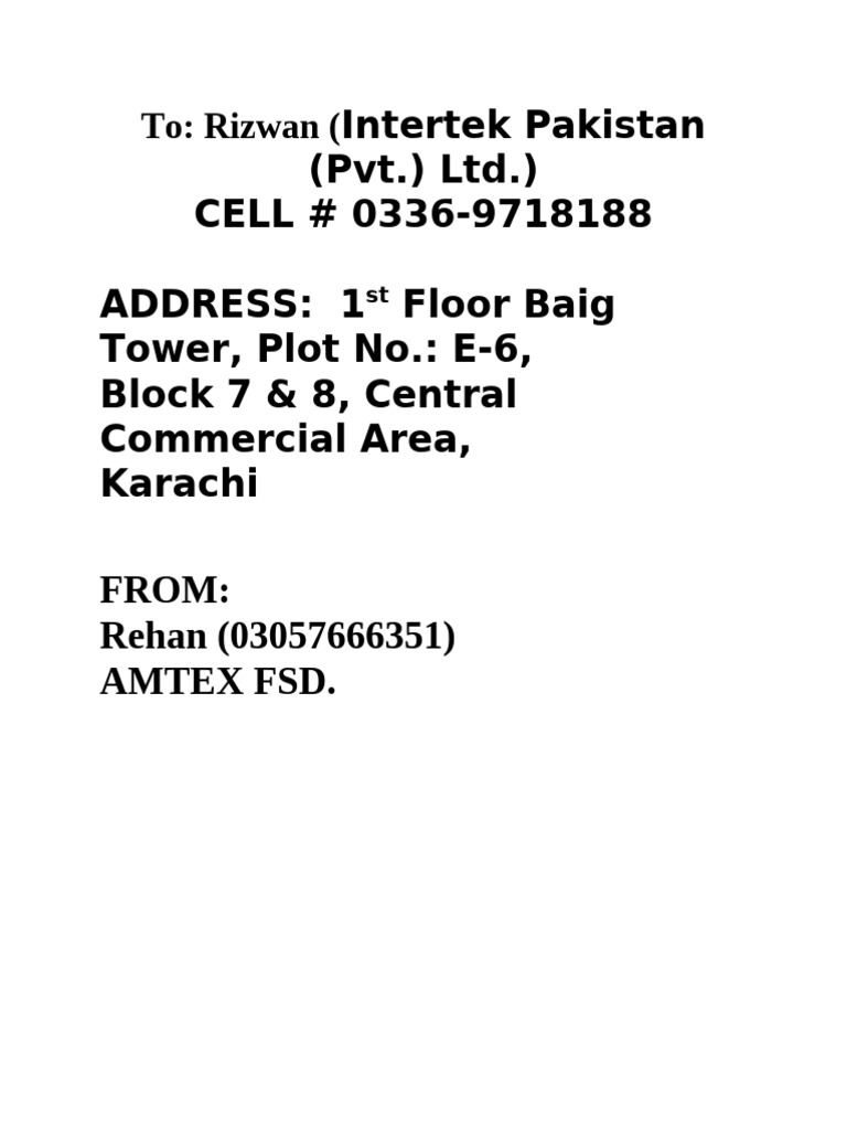Intertek Address Fundamental | PDF