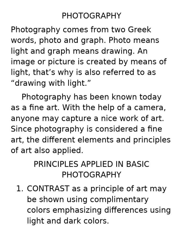 Principles of Photography Explained | PDF