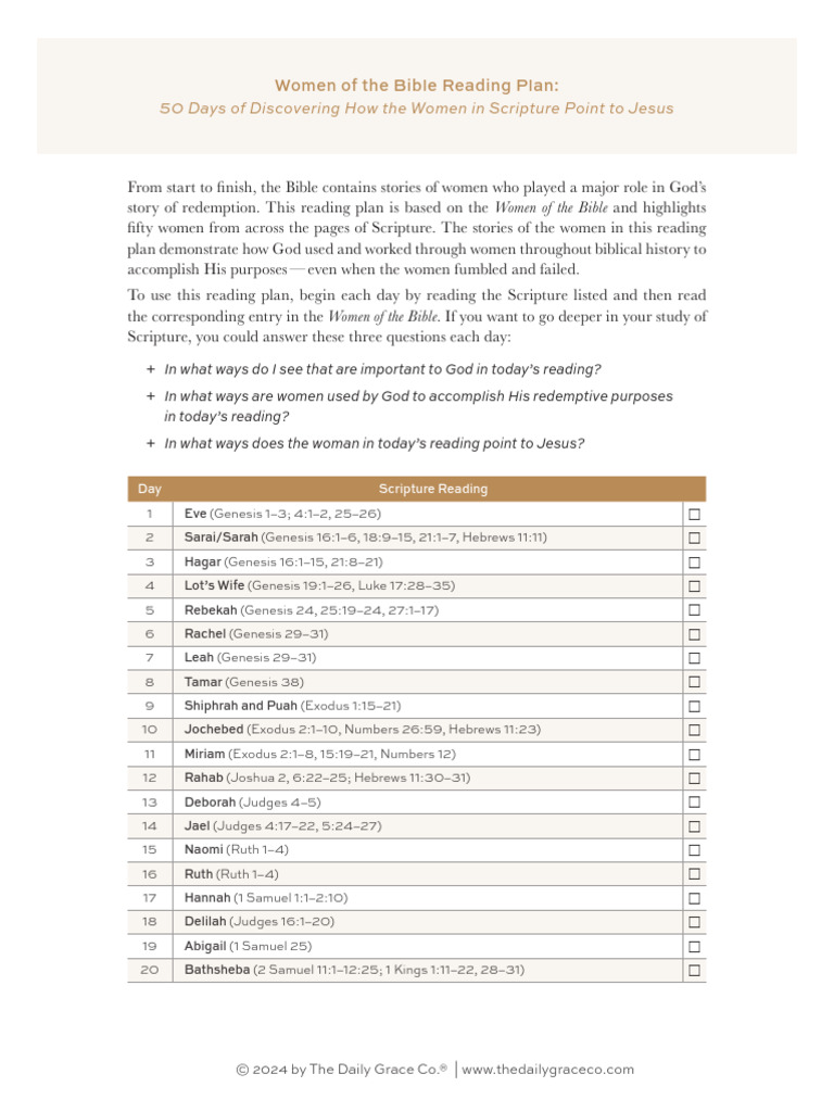 Dg Women Of The Bible Reading Plan Pdf Book Of Genesis Sarah