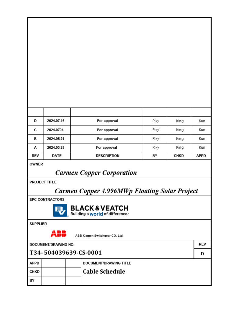 504039639-CS-0001-Cable Schedule-T34-RevD | PDF | Electronics | Electrical Equipment
