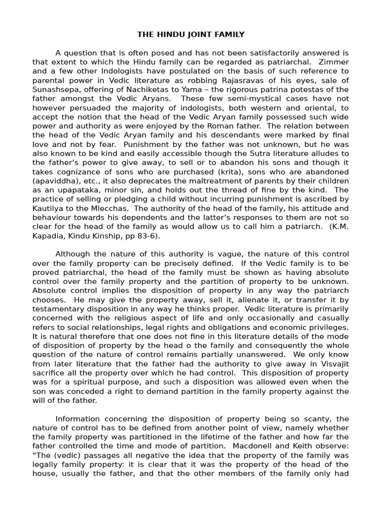 Vedic Family Dynamics and Property Rights | PDF | Property | Vedas
