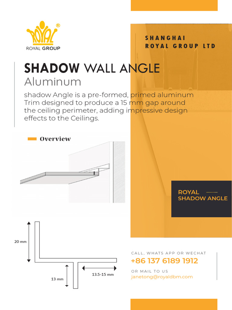 Shadow Line Wall Angle Overview | PDF