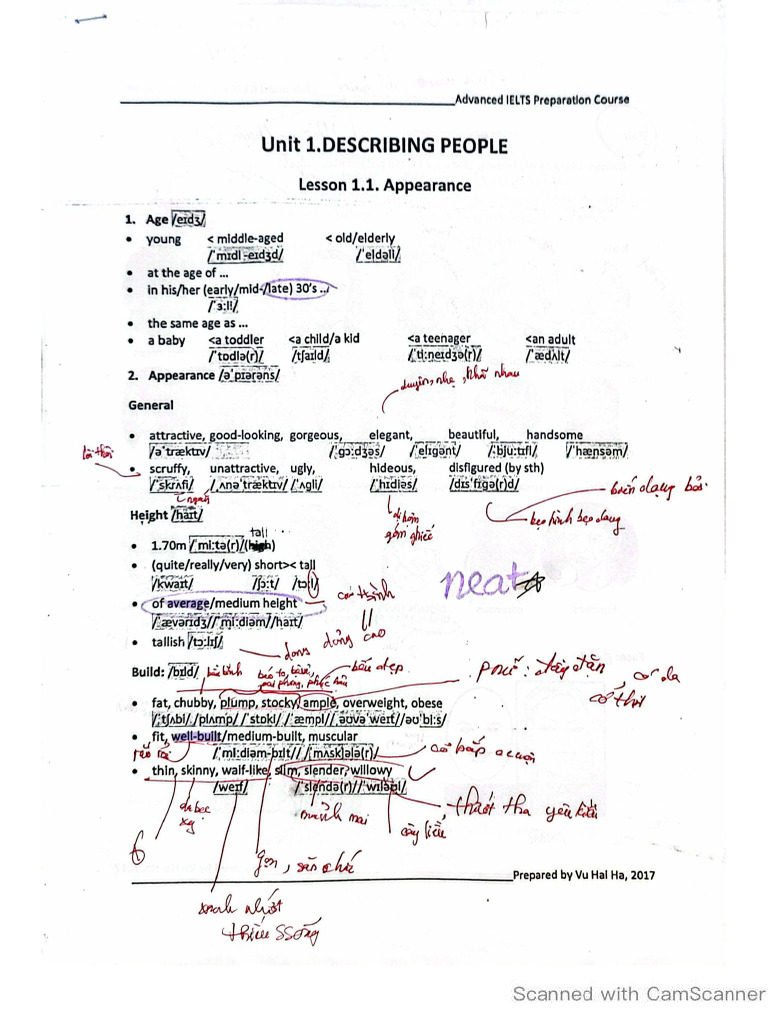 Unit 1 Describing People | PDF