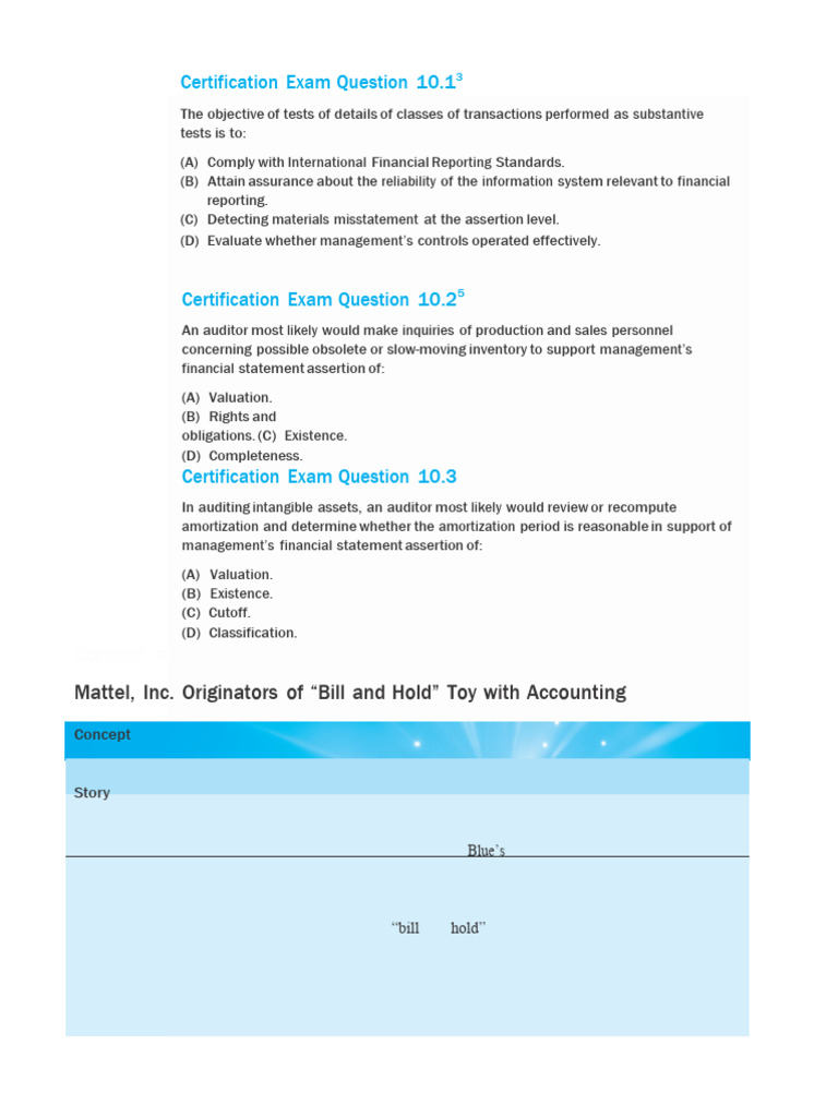Mattel's "Bill and Hold" Accounting Scandal | PDF | Audit | Business