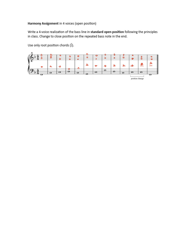 Assignment 7.1, 4-Voice Harmony, Open Position 2 | PDF