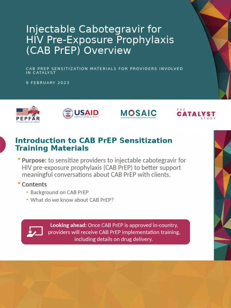 CAB PrEP Sensitization | PDF | Health Sciences | Pharmacology