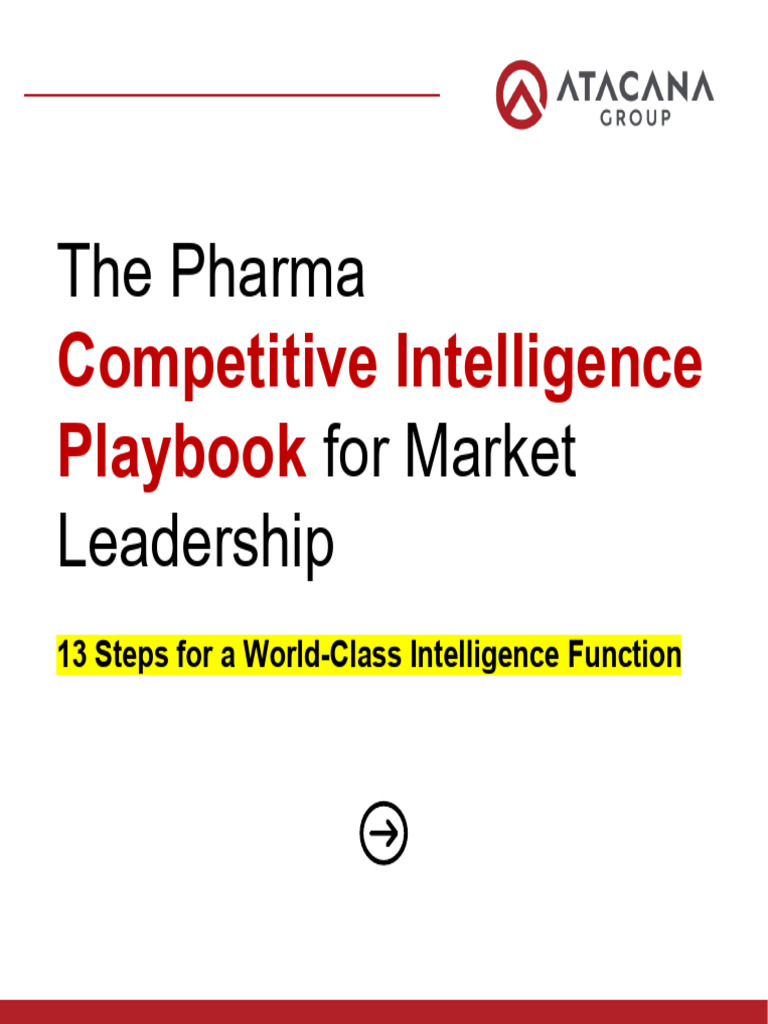 Pharma Competitive Intelligence Playbook | PDF | Business