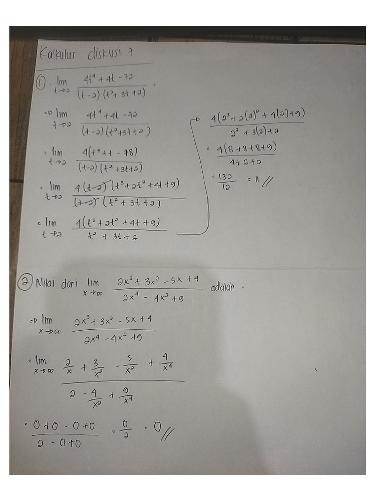 Kalkulus 1 Diskusi 7 | PDF