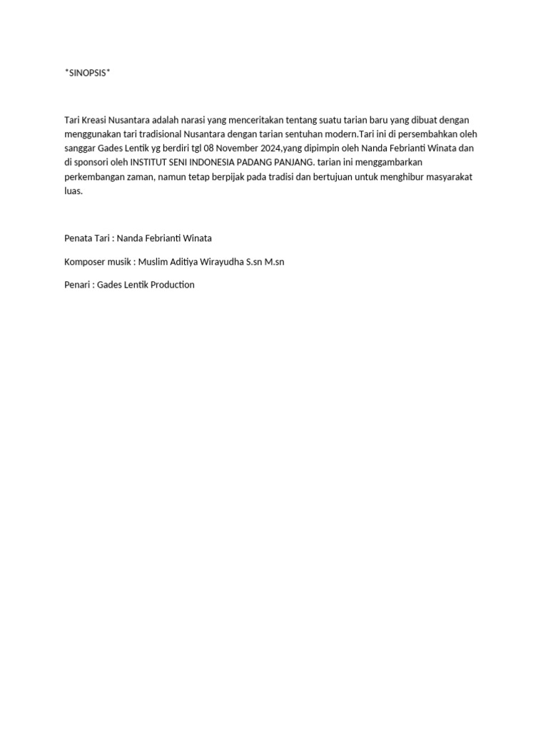 Sinopsis | PDF