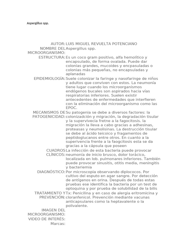Aspergillus spp | PDF | Candidiasis | Infección