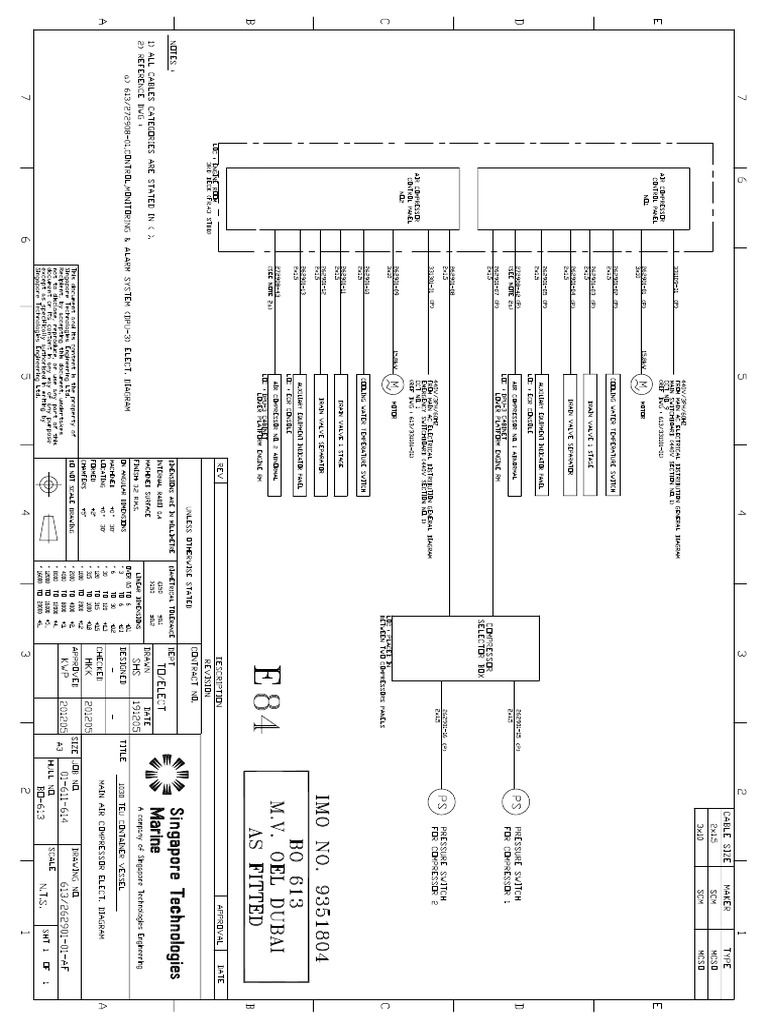 E84 - 613 - 262901-01-AF - Main Air Compressor Electrical Diagram | PDF