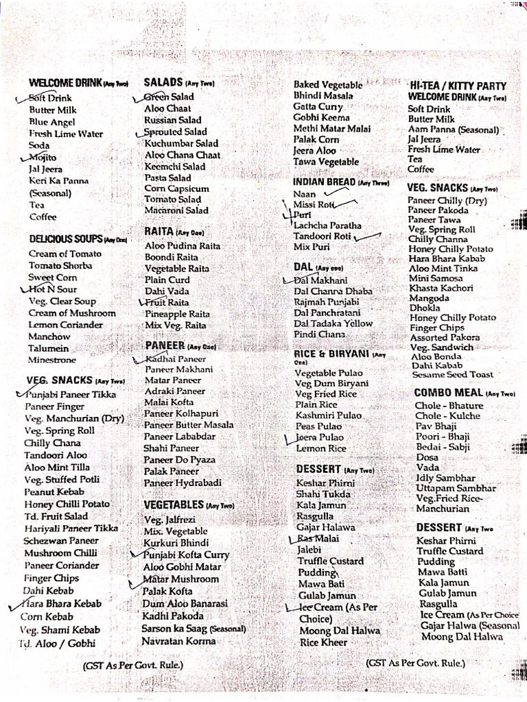 Menu | PDF