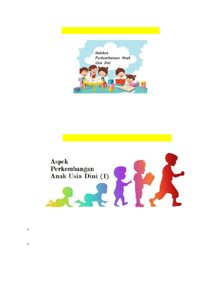 Pentingnya Perkembangan Anak Usia Dini | PDF