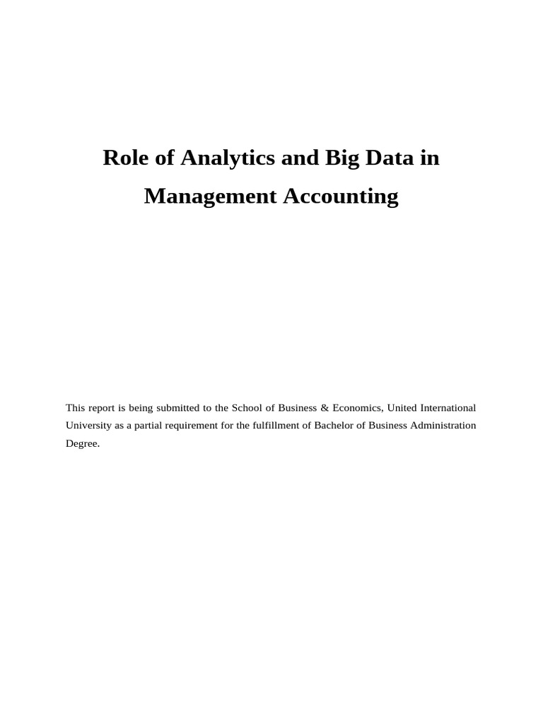 Project On - Role of Analytics and Big Data in Management Accounting ...