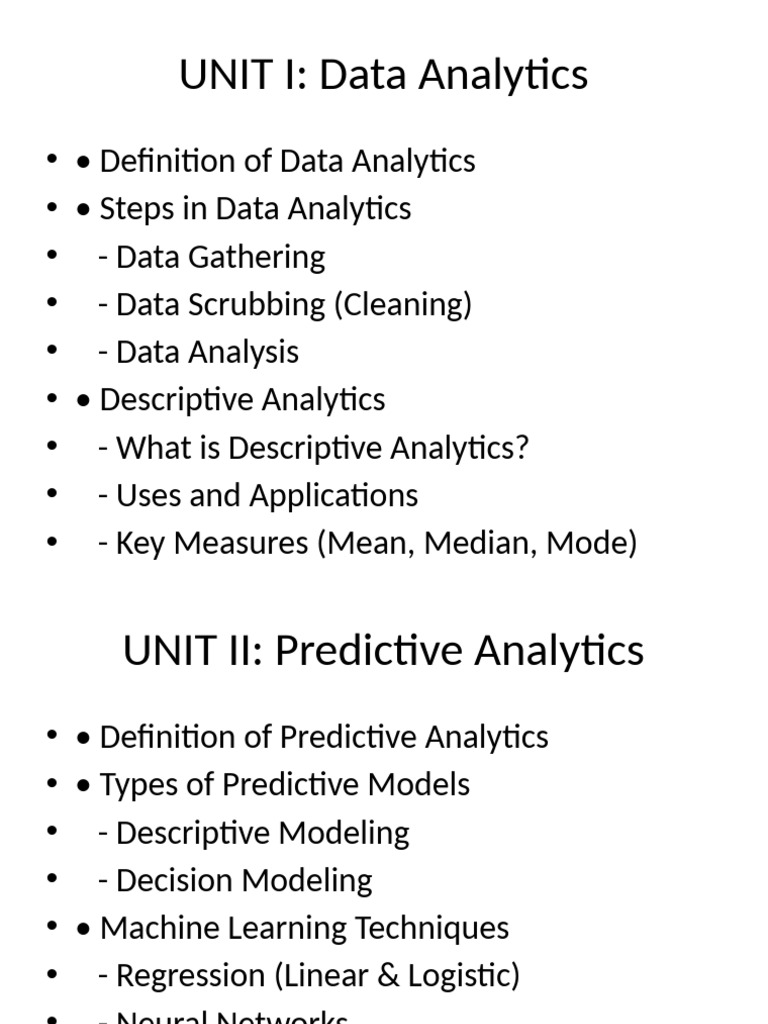 Data Analytics CSBS | PDF