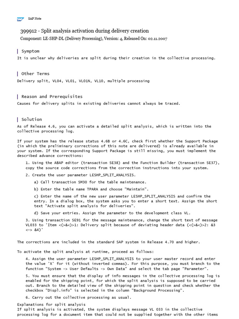 Delivery Split Analysis Activation Guide | PDF | Computer Engineering ...