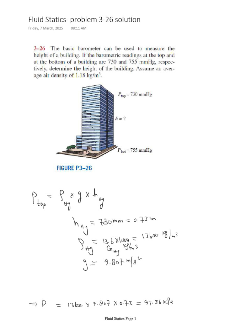 3-26 The Basic Barometer Can Be Used To Measure The Height of A ...