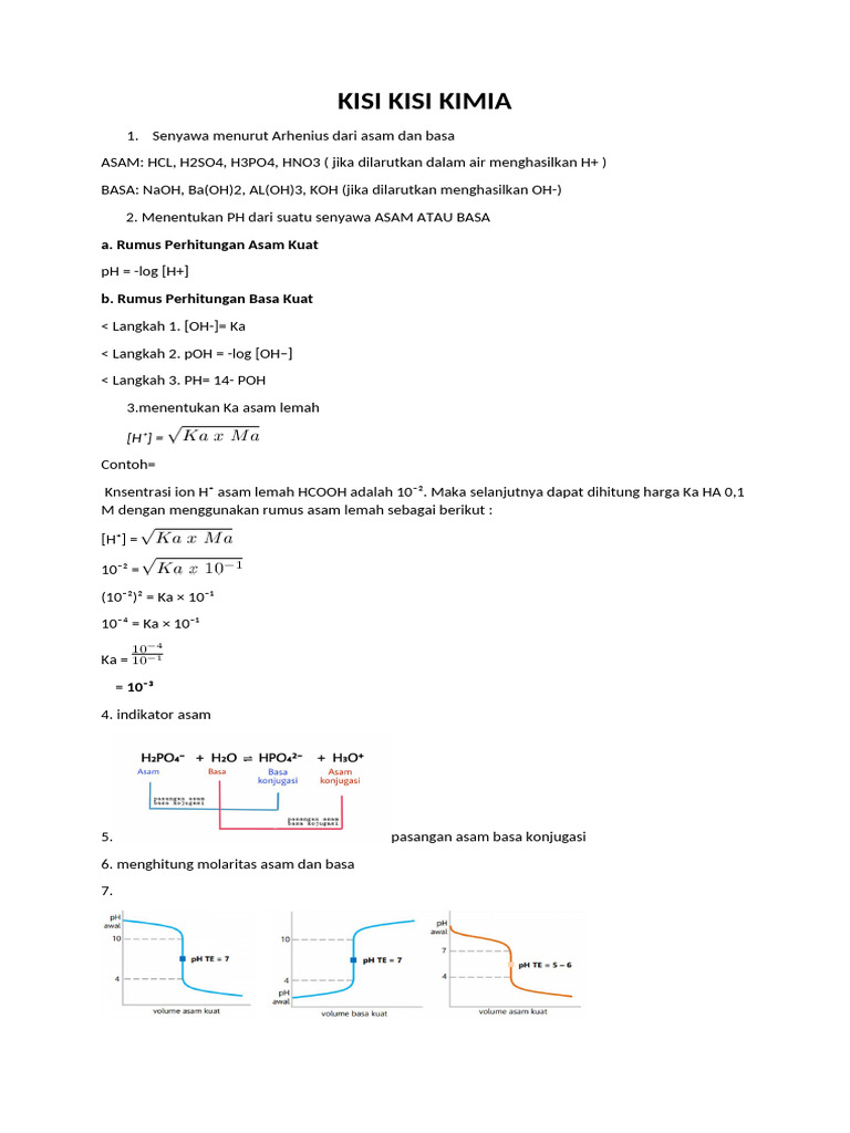 Kisi Kisi Kimia 2024 | PDF