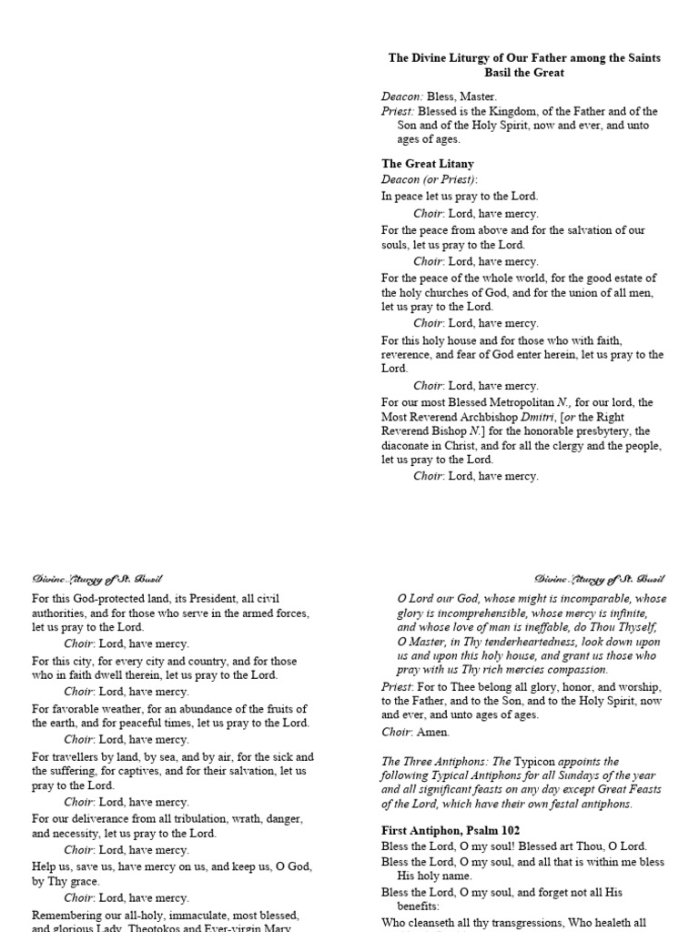 Divine Liturgy of St. Basil | PDF | God The Father | Religious Belief ...