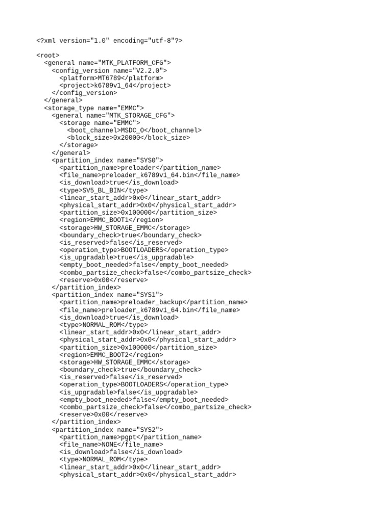 MT6789 Scatter File Configuration | PDF | Embedded Linux Distributions ...