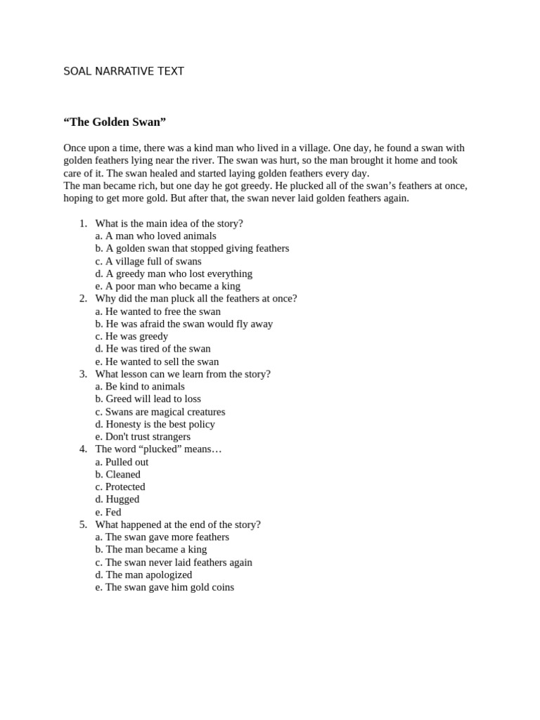 Soal Narrative Text | PDF