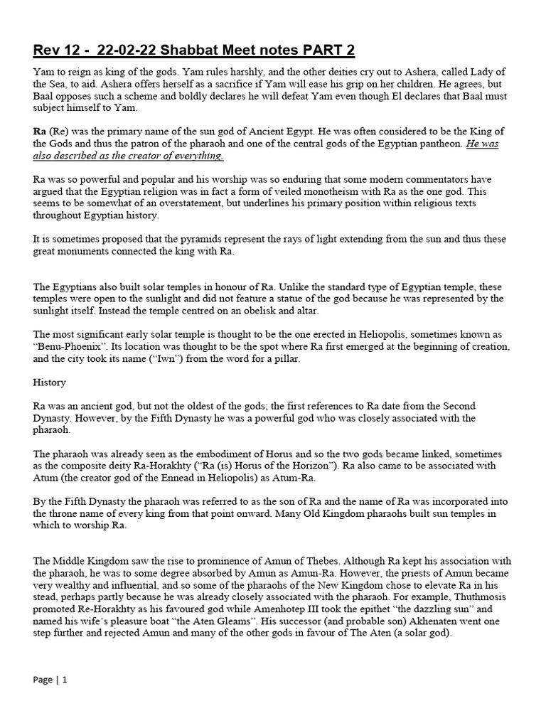 Rev 12 & 13 Shabbat Meet Notes Main (Part 2) | PDF