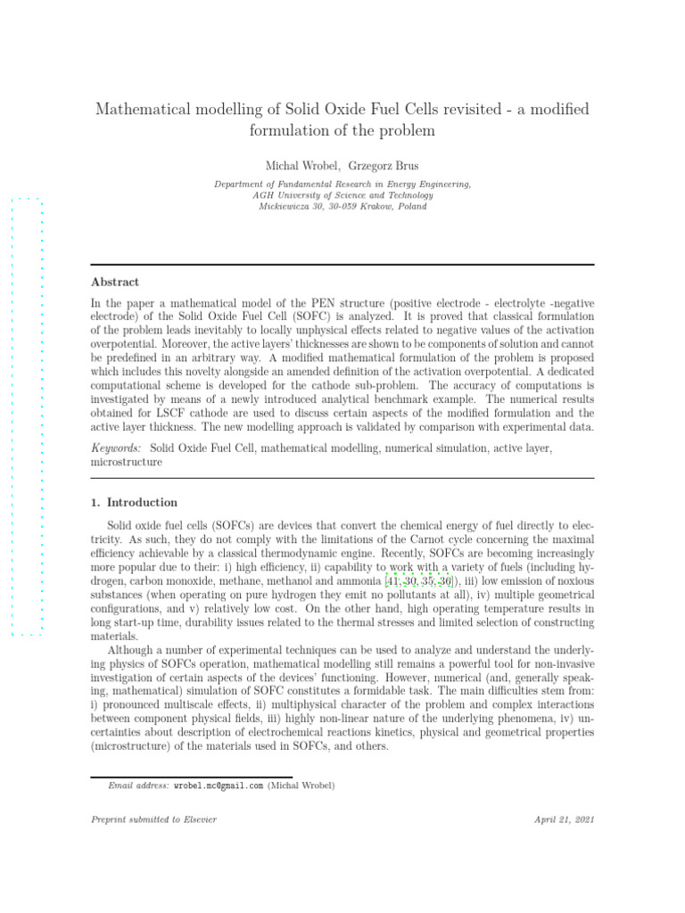 Report On Fuel Cells | PDF | Solid Oxide Fuel Cell | Electrochemistry
