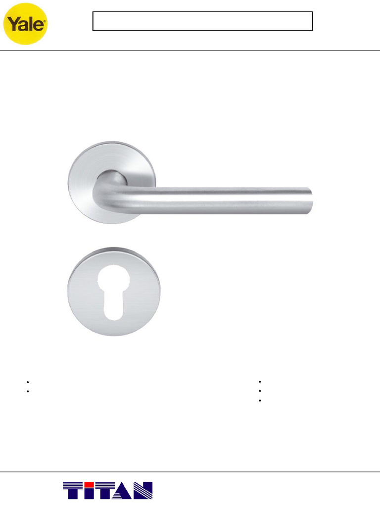 Savr-790 Lever Handle Specifications | PDF