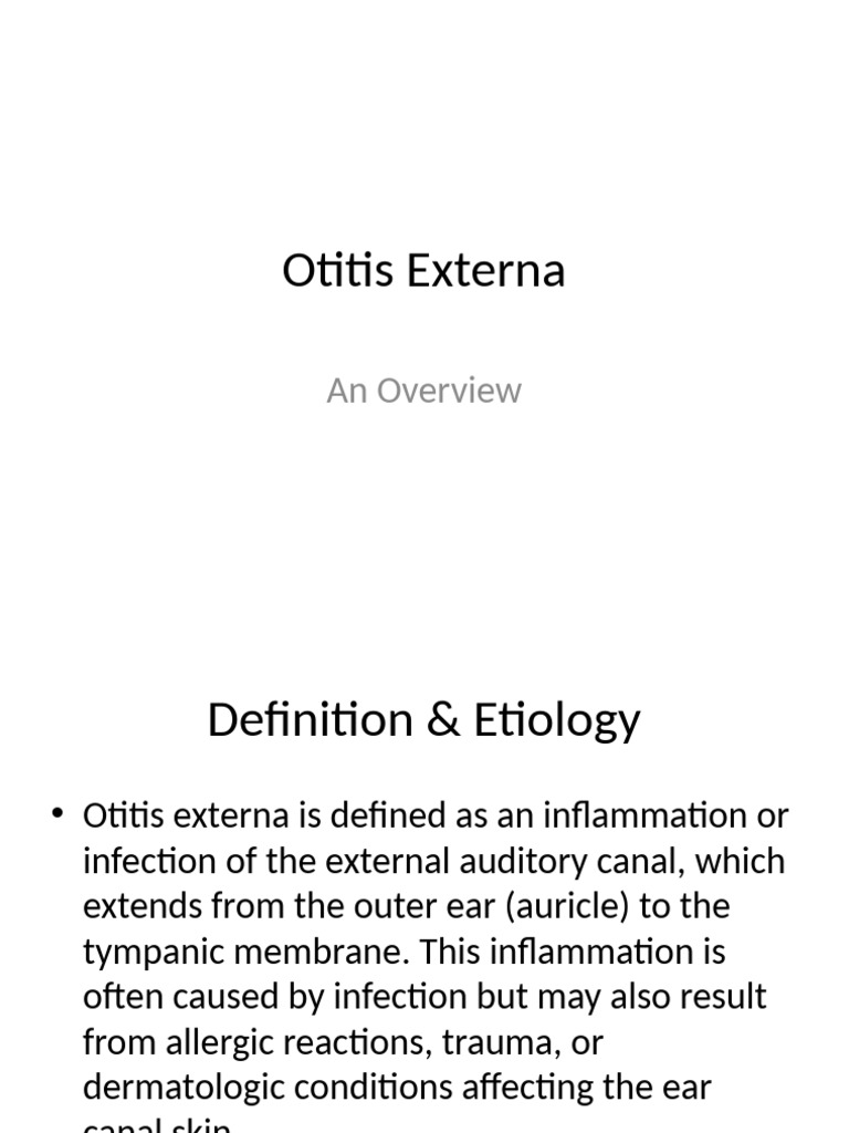 Otitis Externa: Causes, Symptoms, and Care | PDF
