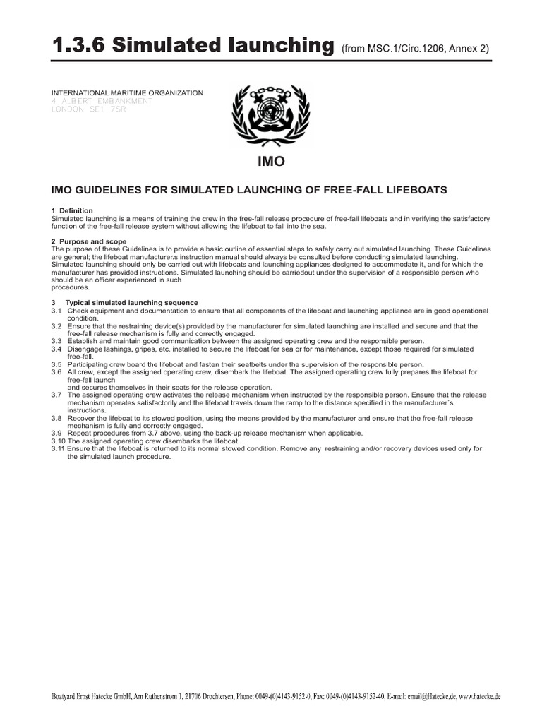 Free Fall Launch Guide (IMO) | PDF