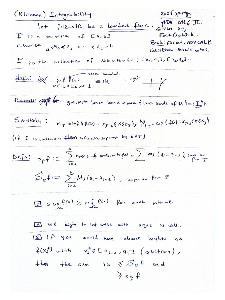Math 234 (Advanced Calculus II) Notes | PDF