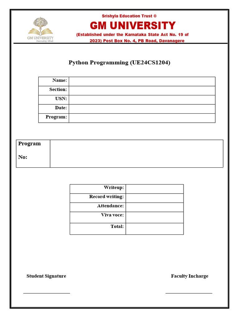 Lab IA Cover Page - Python Programming | PDF