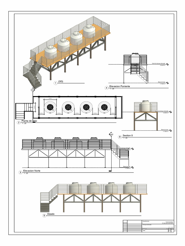 Proyecto1 - Plano - A-01 - Tanque Elevado | PDF