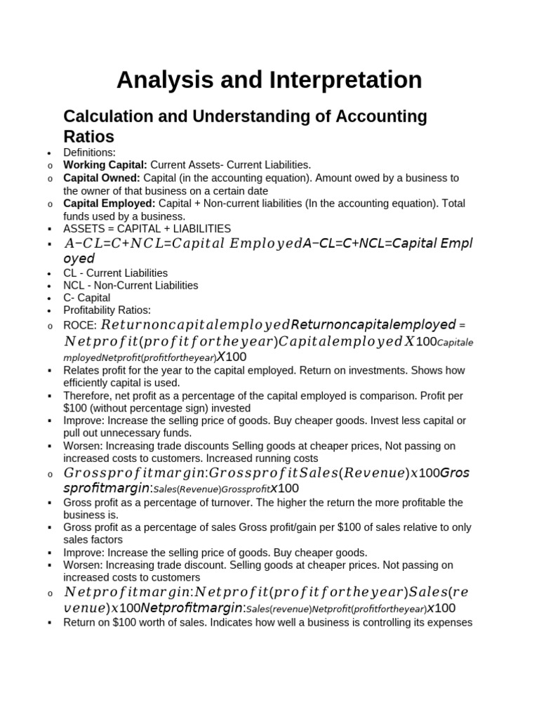 Understanding Key Accounting Ratios | PDF | Factoring (Finance) | Debt