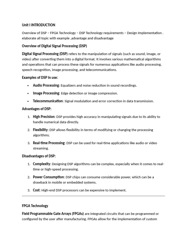 Unit 1 - 5 Vlsi Signal Processing | PDF | Field Programmable Gate Array | Digital Signal Processing