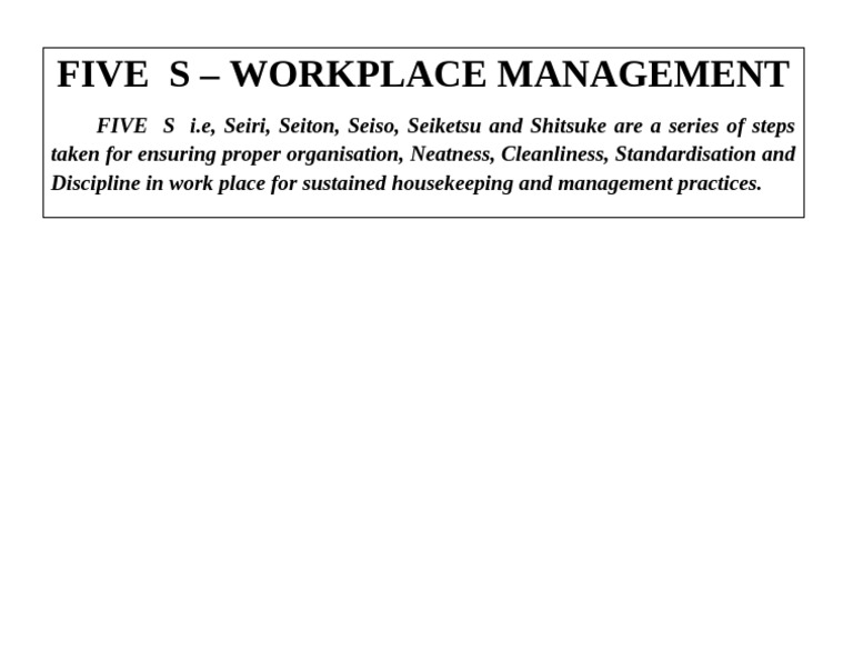 5S Workplace Management Guide | PDF
