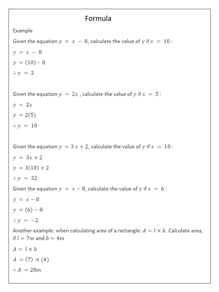 Formula Worksheet | PDF