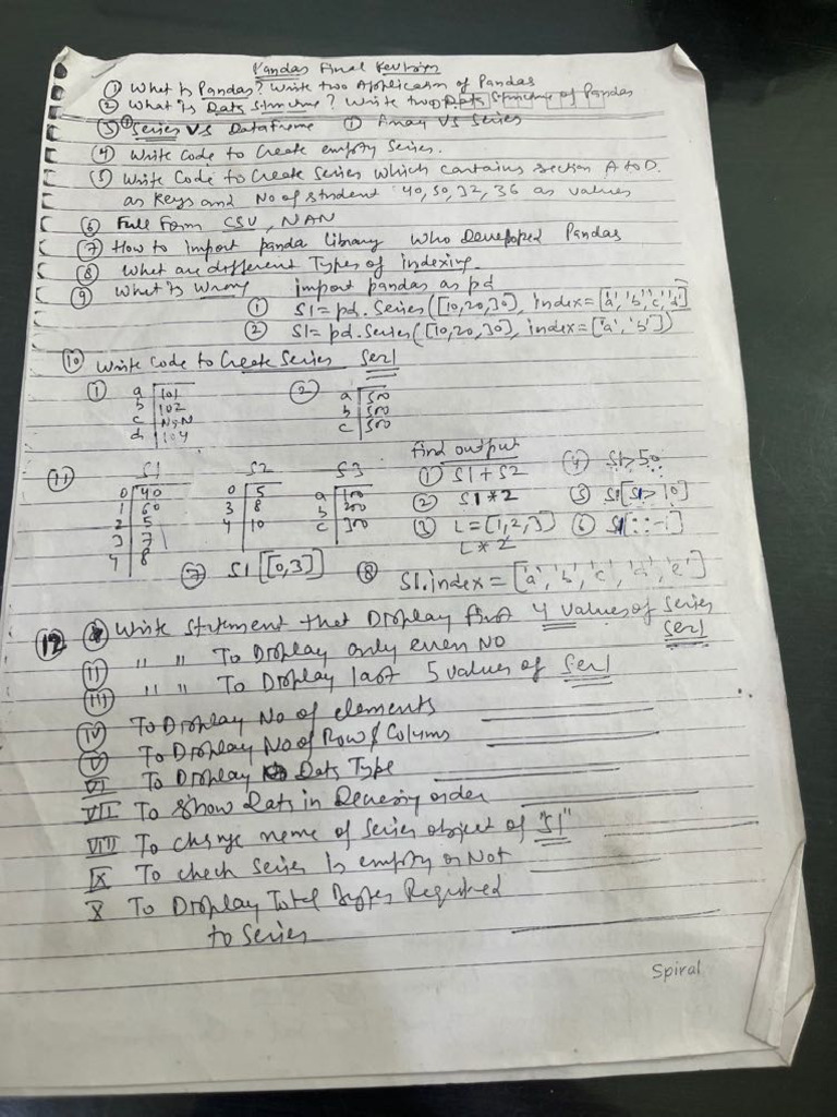 Pandas Final Worksheet Questions | PDF