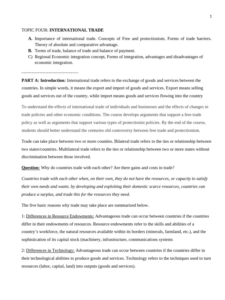 Understanding International Trade Dynamics | PDF | Free Trade ...