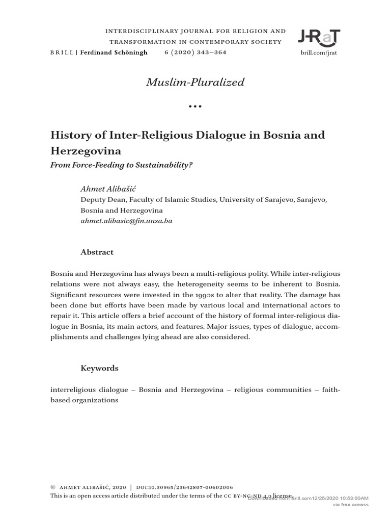 Inter-Religious Dialogue in Bosnia | PDF | Bosnia And Herzegovina ...