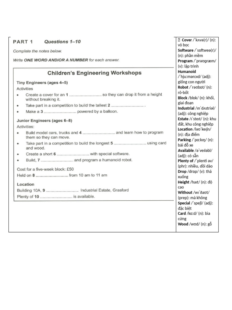 Cam 16 Test 1 Listening | PDF