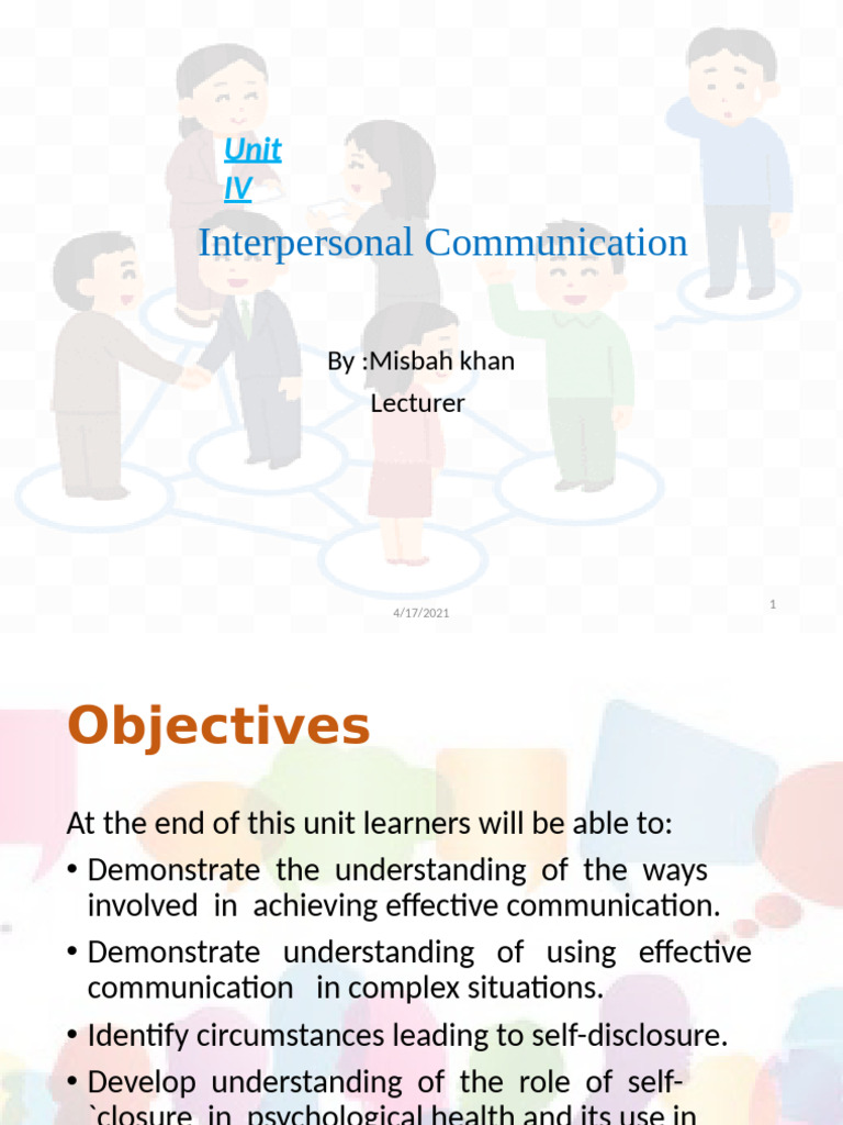 Unit 6 Interpersonal Communication Pdf Communication Nonverbal Communication